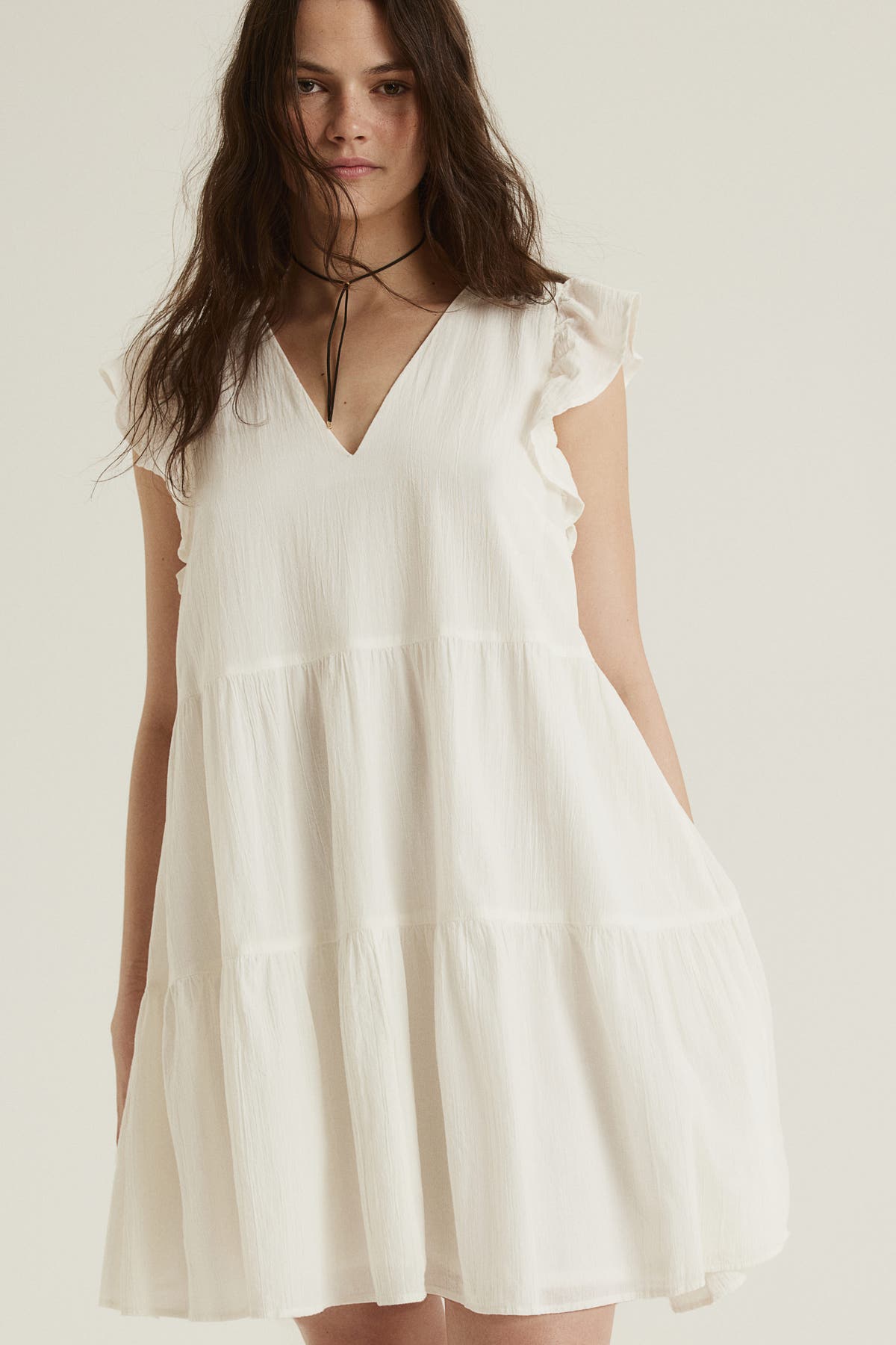 Flutter-sleeved Throw-on Dress | H&M UAE