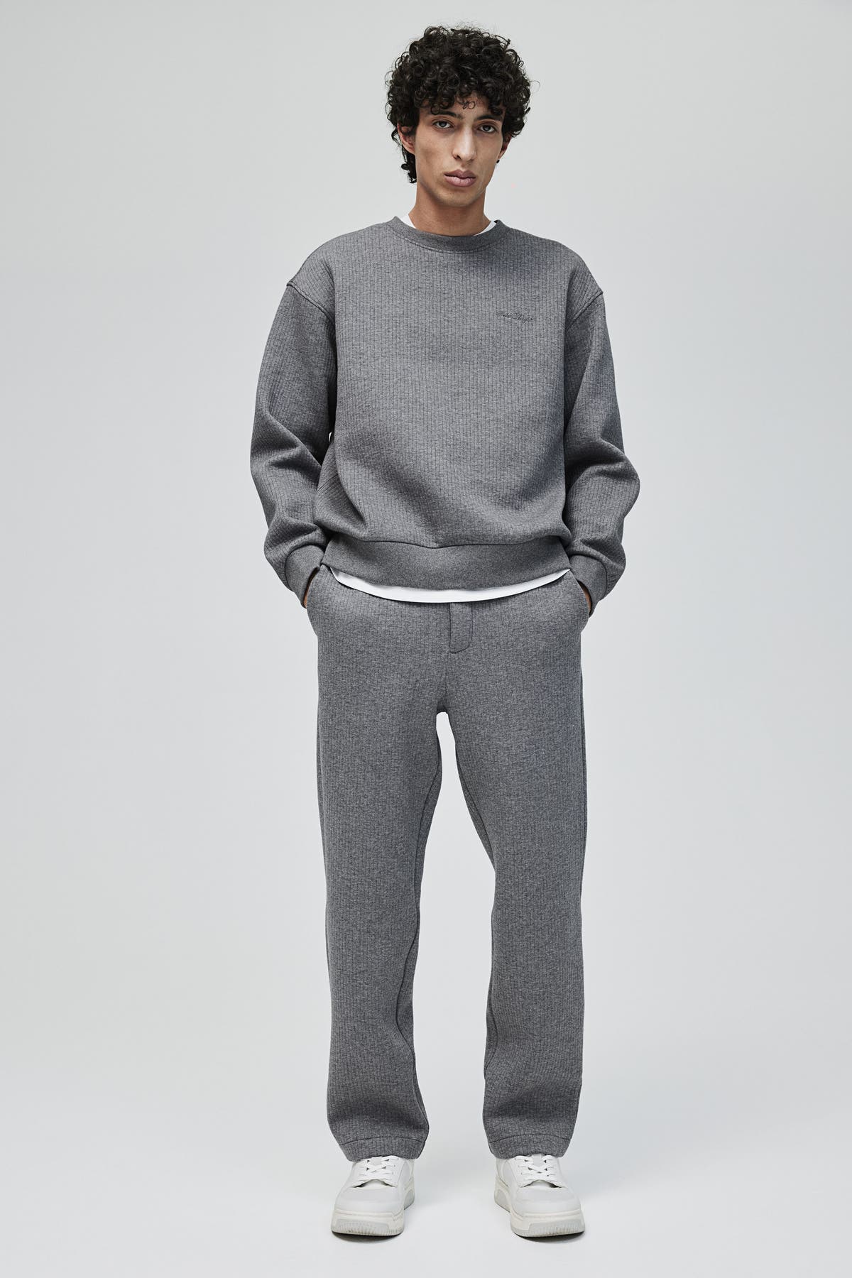 Loose Fit Ribbed Sweatshirt | H&M UAE