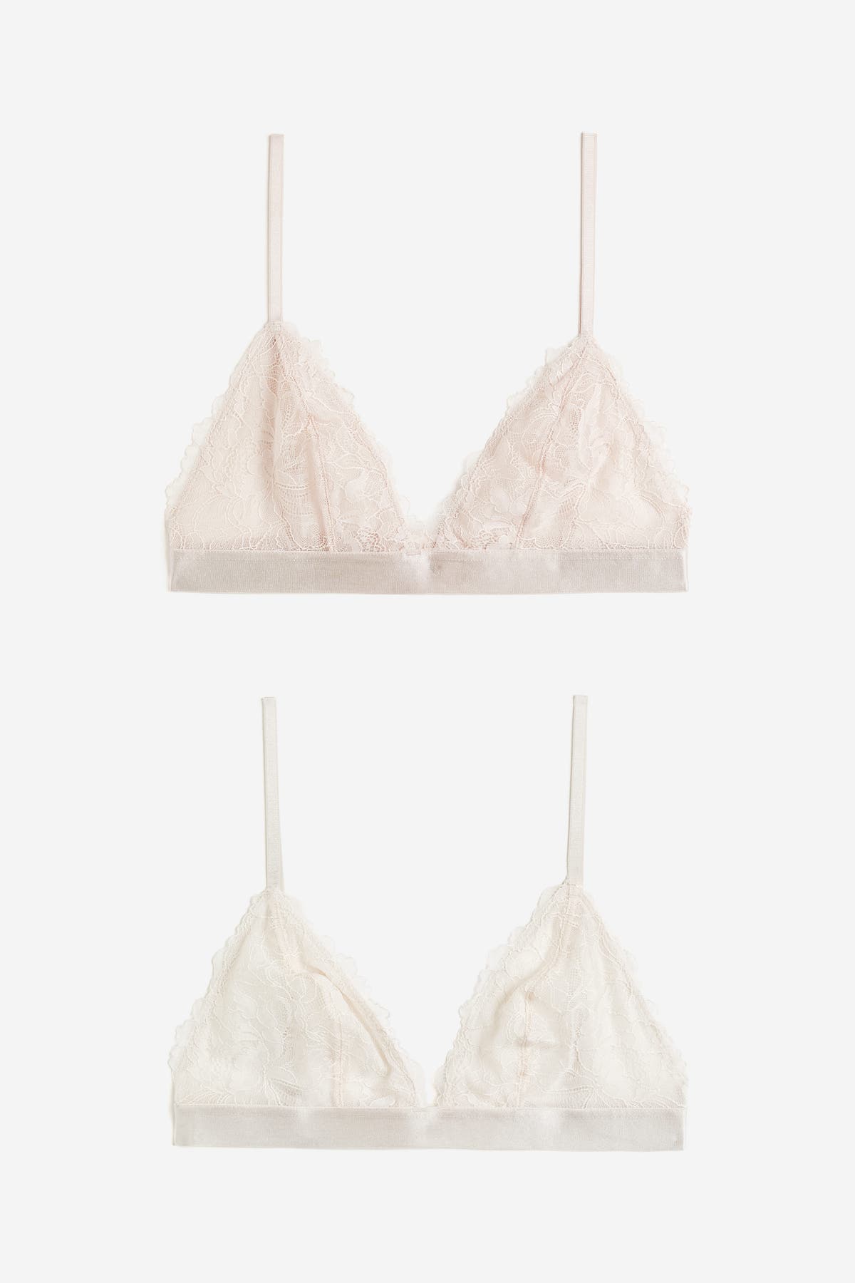 2-pack Non-padded Lace Soft Bras | H&M UAE