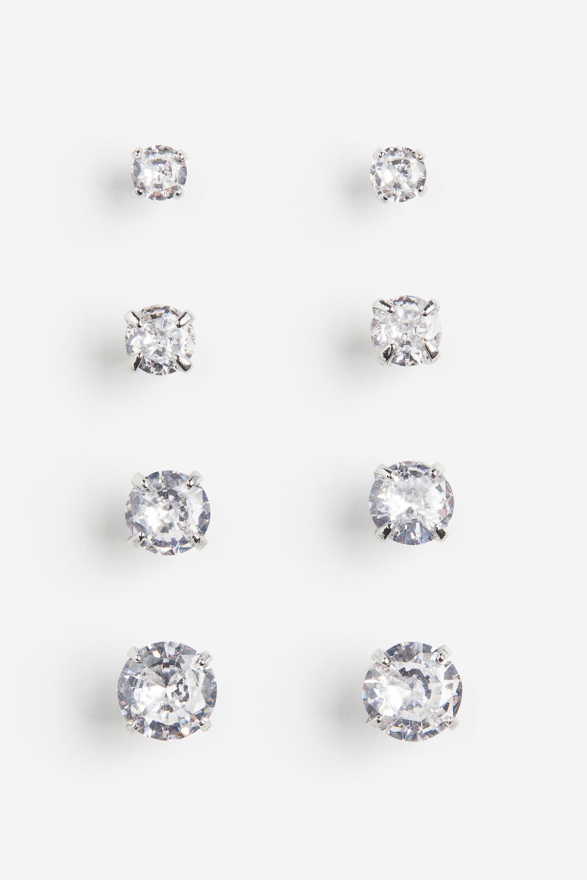 4 Pairs Rhinestone Stud Earrings | H&M UAE