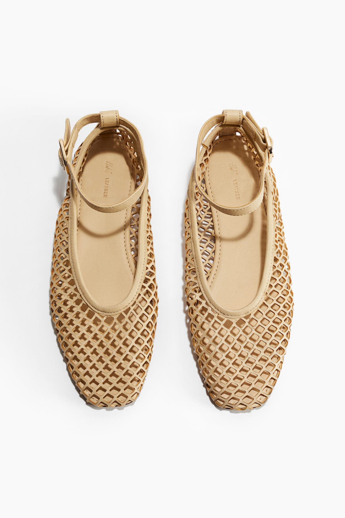 Perforated Leather Ballet Pumps | H&M UAE