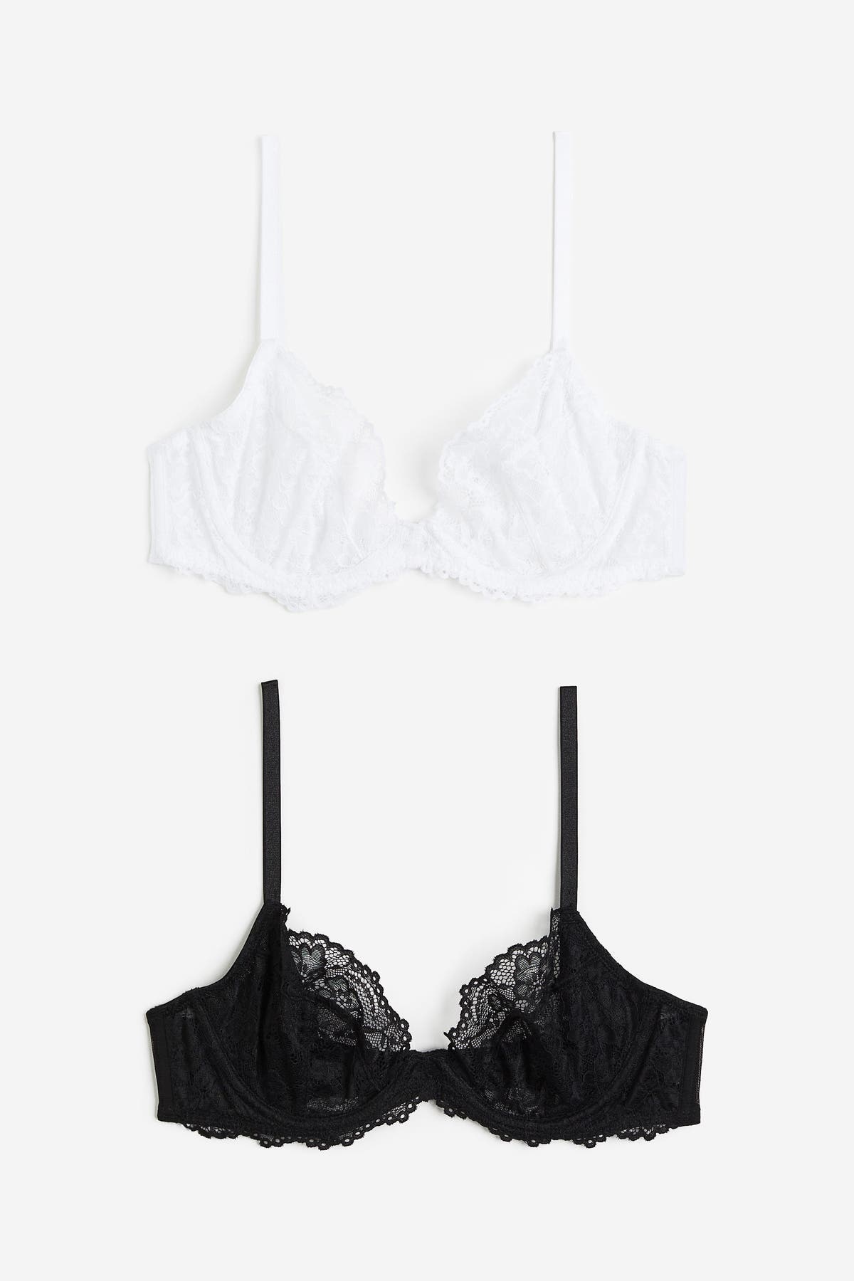 2-pack Non-padded Lace Bras | H&M UAE
